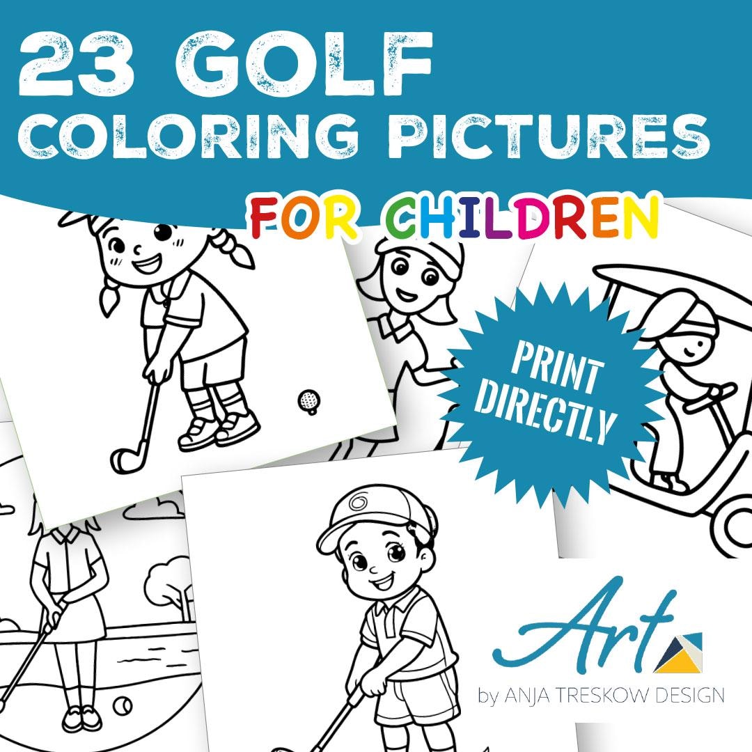 GOLF Coloring Pages for Children | Print Them Yourself - Etsy