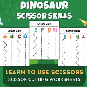 Dinosaur Scissor Skills Printable Activities, Preschool and Toddler ...