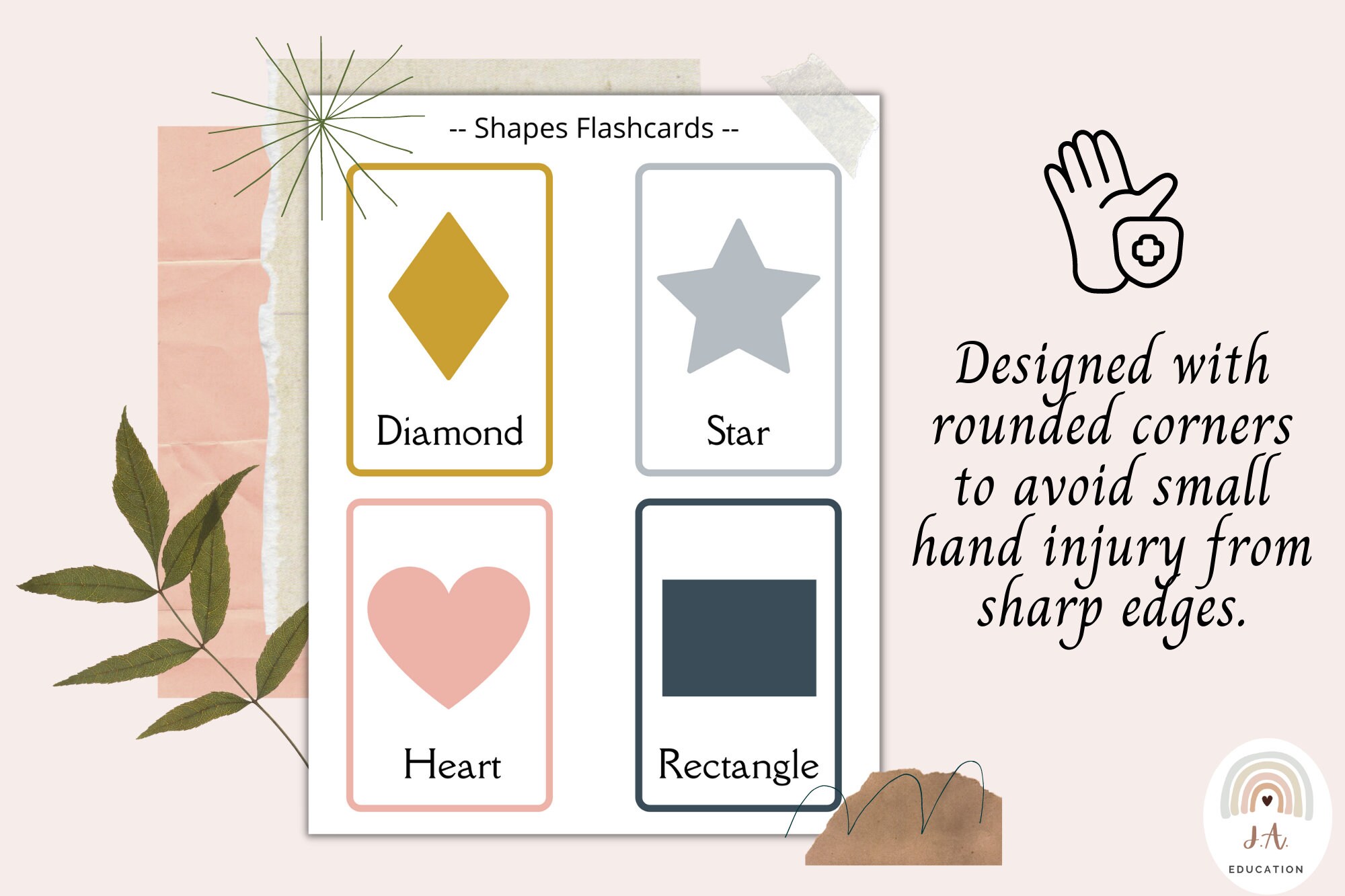 Educational Flashcards, Printable Shapes and Colors, Homeschool Digital ...