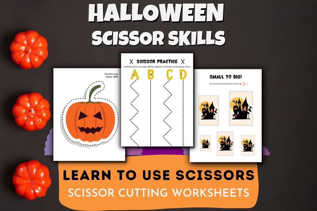 Halloween Scissor Skills Printable Activities, Preschool and Toddler ...