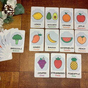 Spanish Printable Montessori Flashcards, Toddler Kids Learning Spanish ...