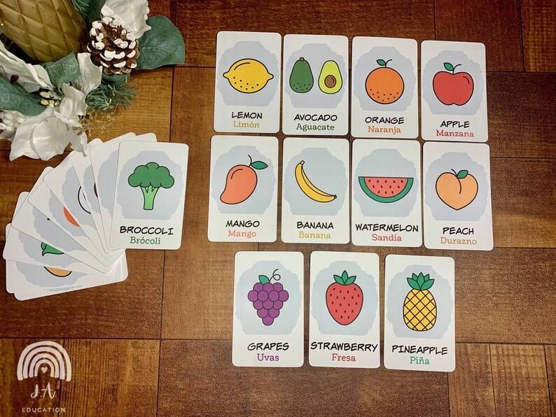 Spanish Printable Montessori Flashcards Toddler Kids Learning - Etsy