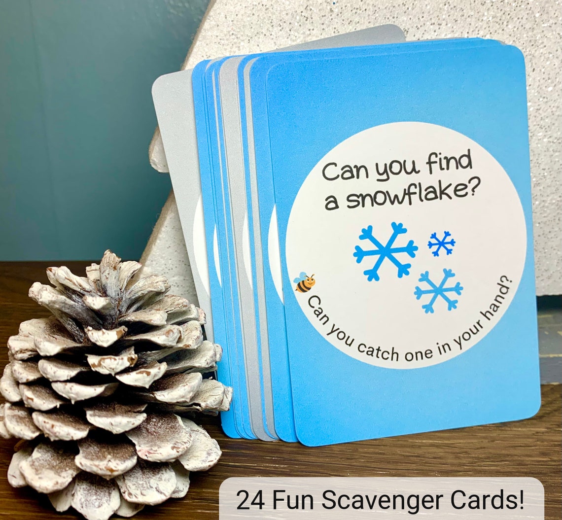 Winter Scavenger Hunt Printable Kids Winter Card Game - Etsy