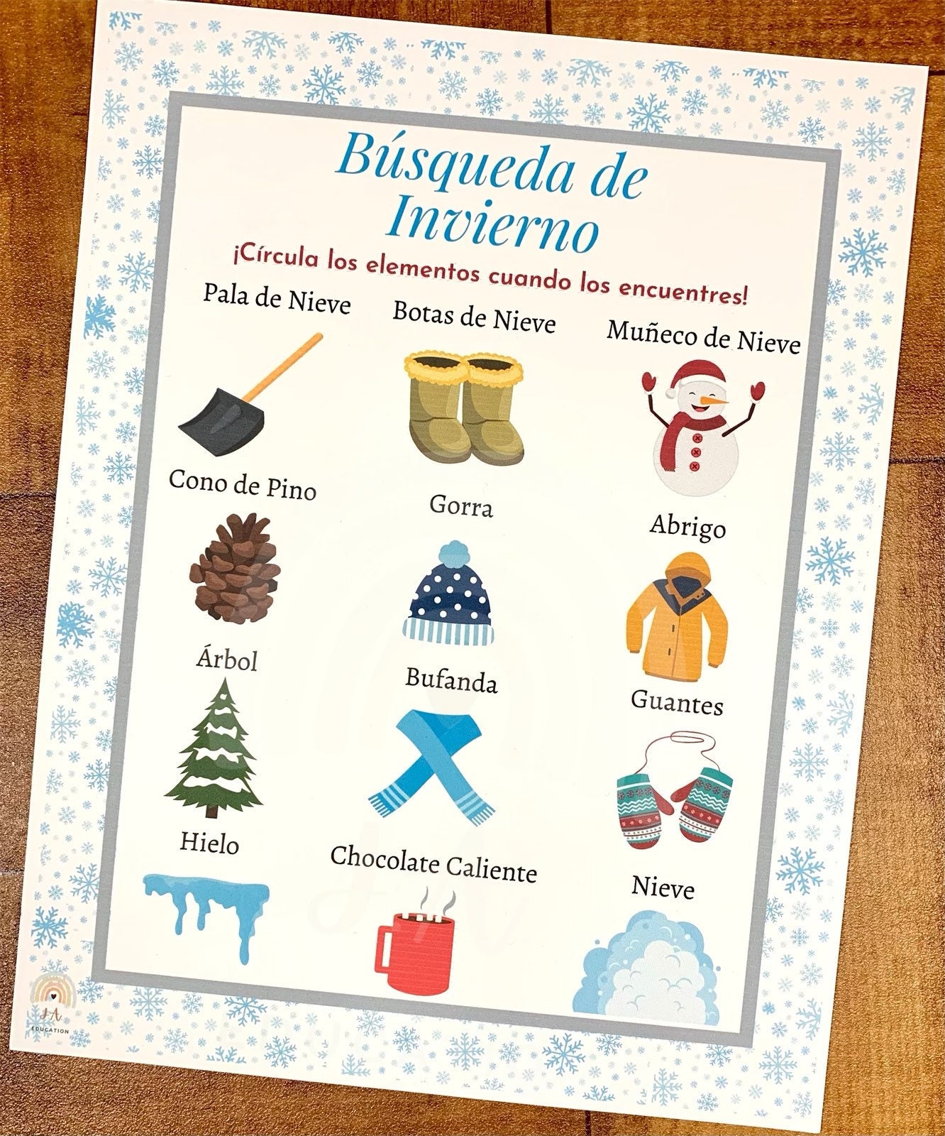 Spanish Printable Scavenger Hunts, Christmas, Winter, Fall, 2 3 4 5 ...