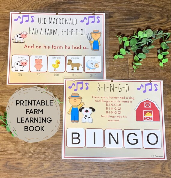 Personalized Farm Busy Book Printable Toddler Preschool | Etsy