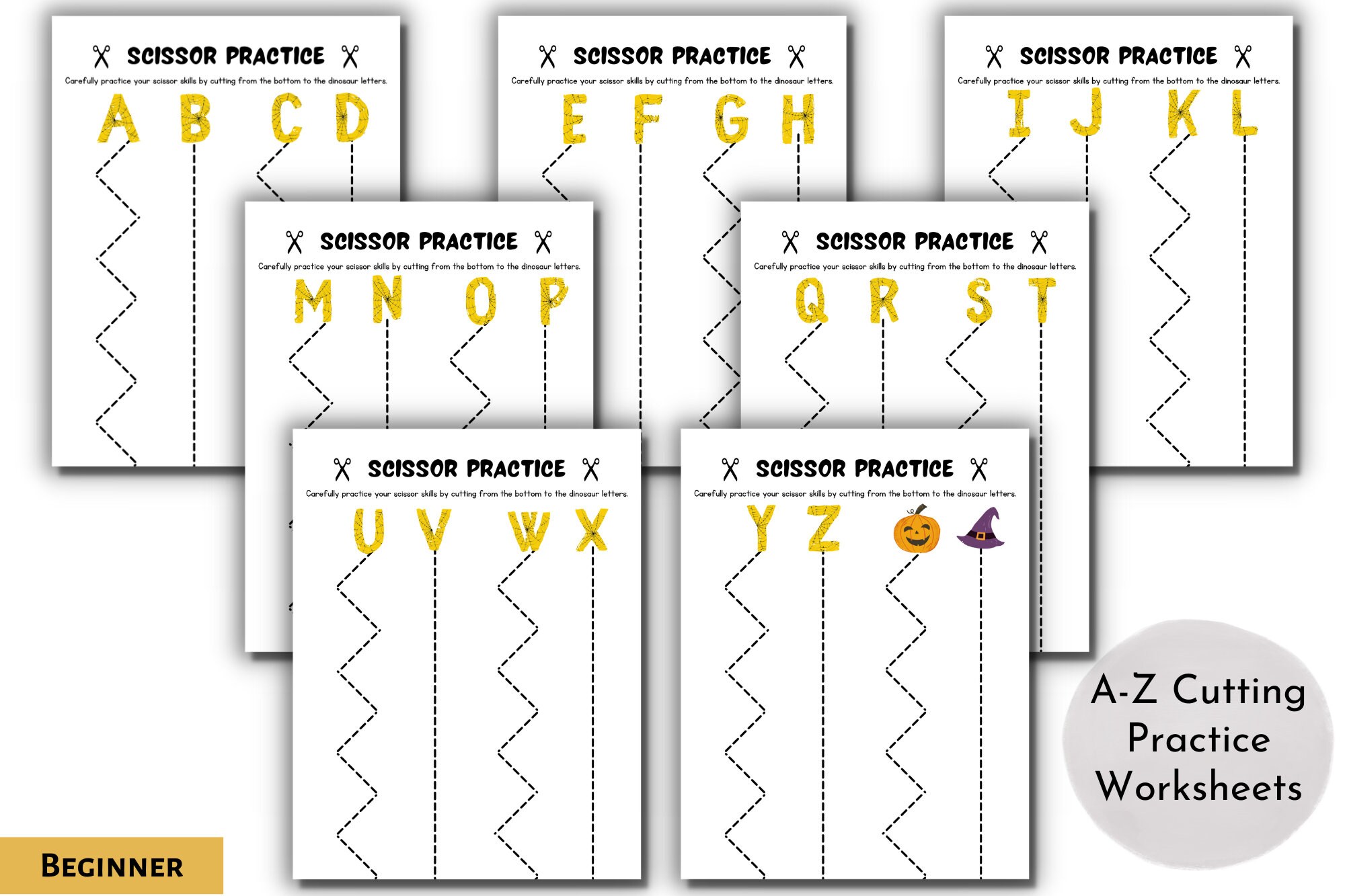 Halloween Scissor Skills Printable Activities Preschool and - Etsy