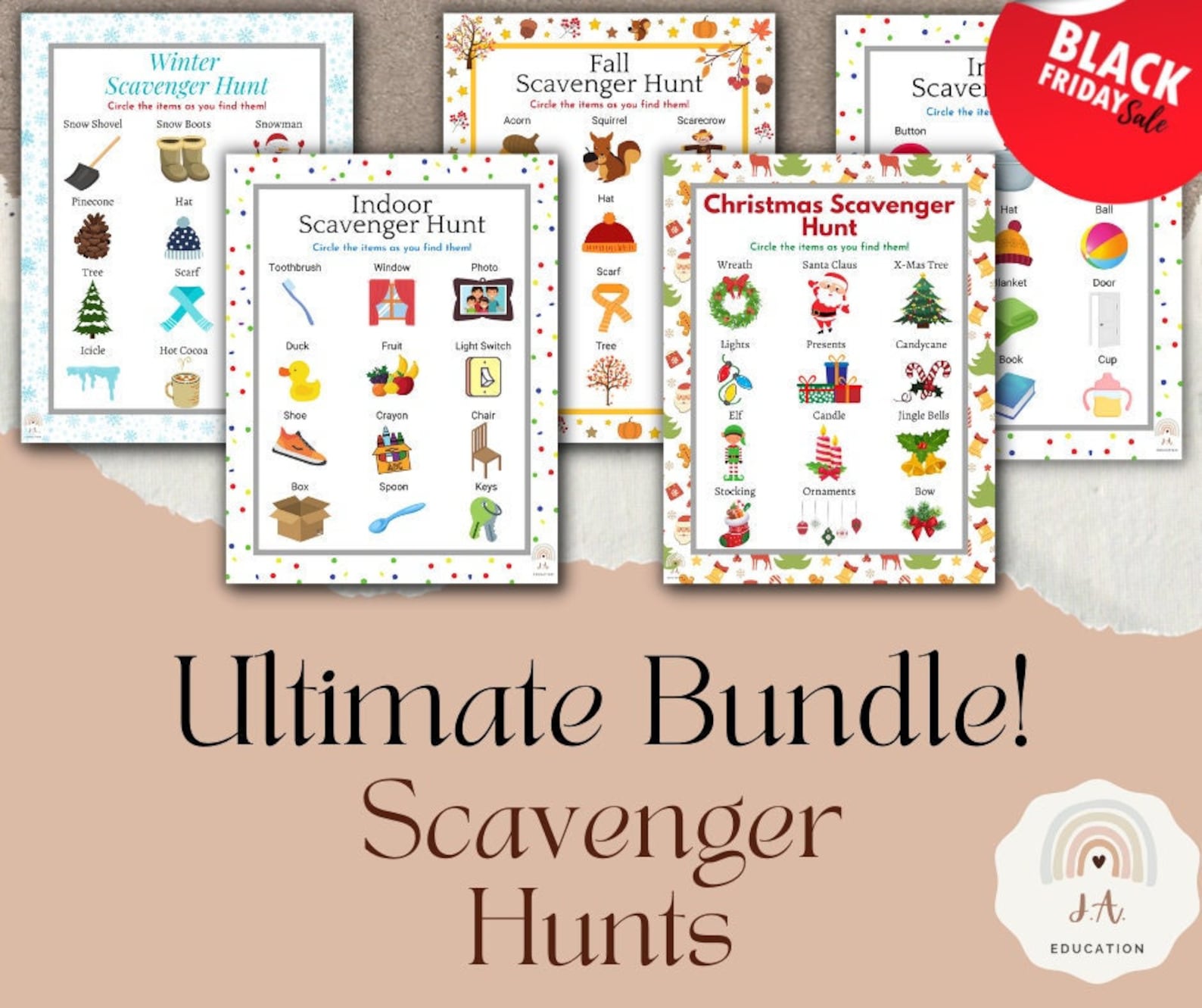 Scavenger Hunt, Christmas Scavenger, Winter Scavenger, Fall Scavenger ...