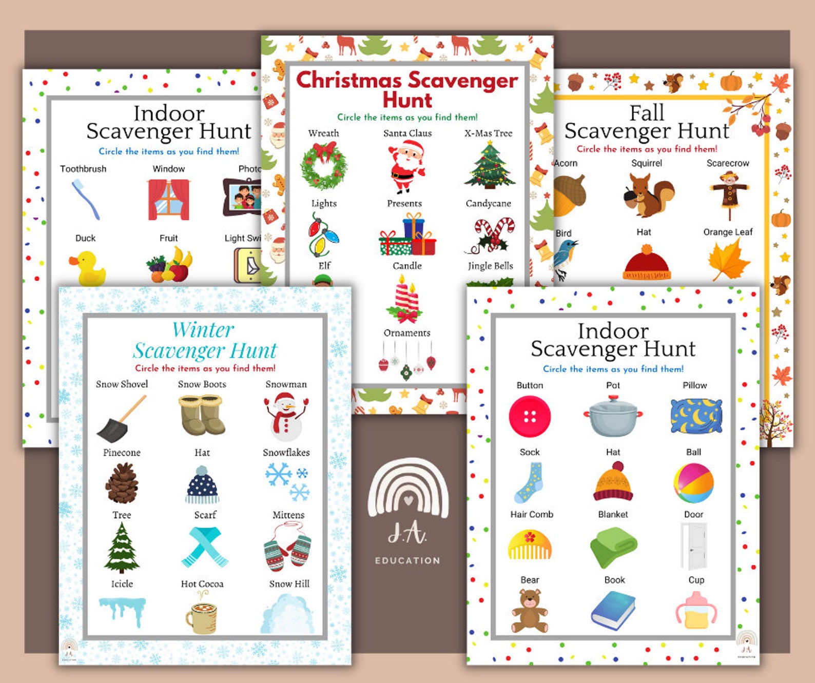 Scavenger Hunt, Christmas Scavenger, Winter Scavenger, Fall Scavenger ...