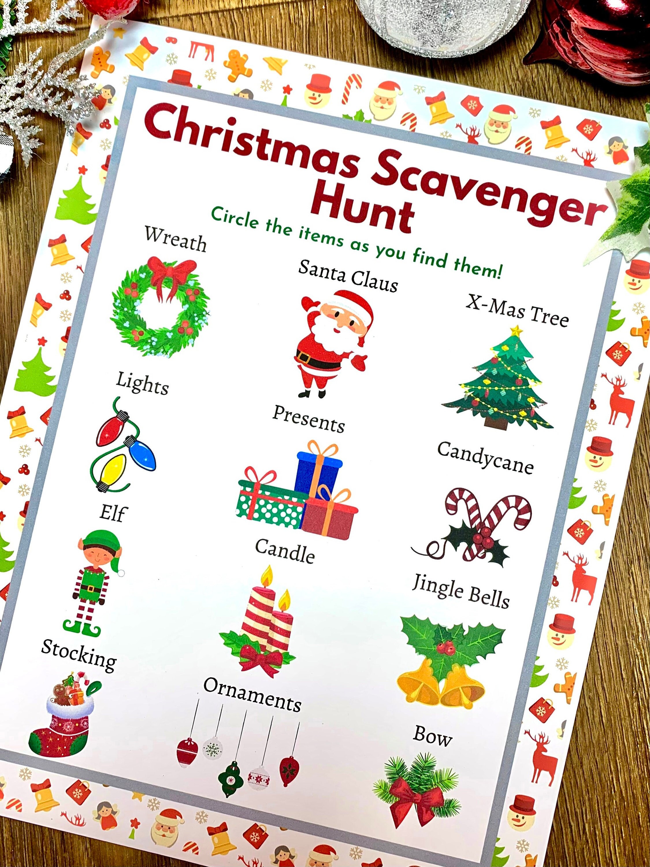 Christmas Scavenger Hunt, Printable Christmas Games, Toddler Kids ...