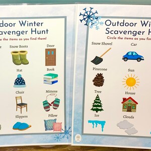 Winter Scavenger Hunt, Printable Kids Winter Card Game, Toddler Fun ...