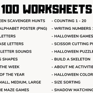 100 Halloween Worksheets, Fine Motor Scissor Skills, Printable Learning ...