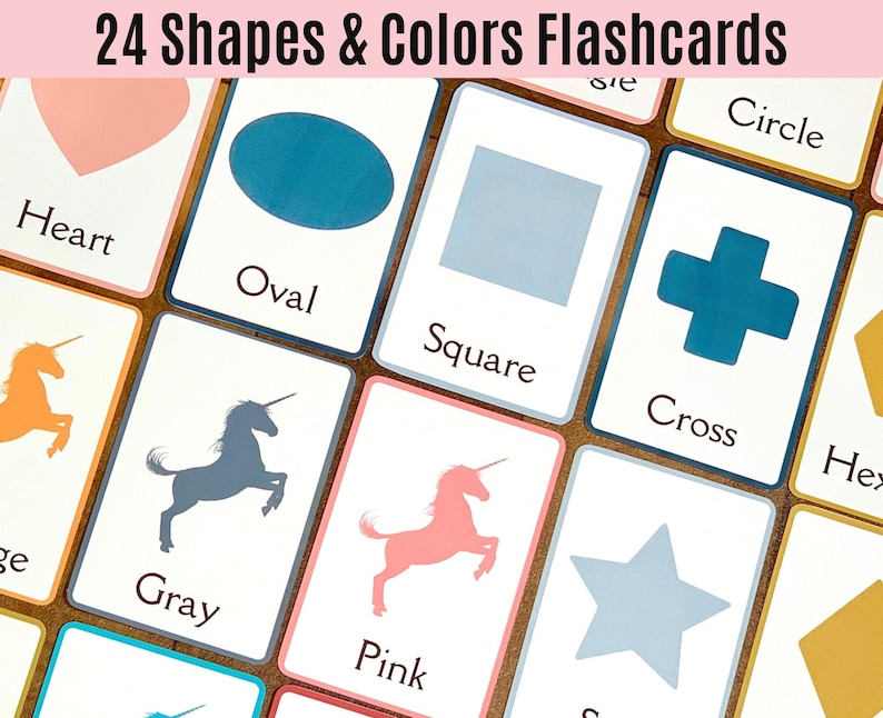 Educational Flashcards Printable Shapes and Colors - Etsy