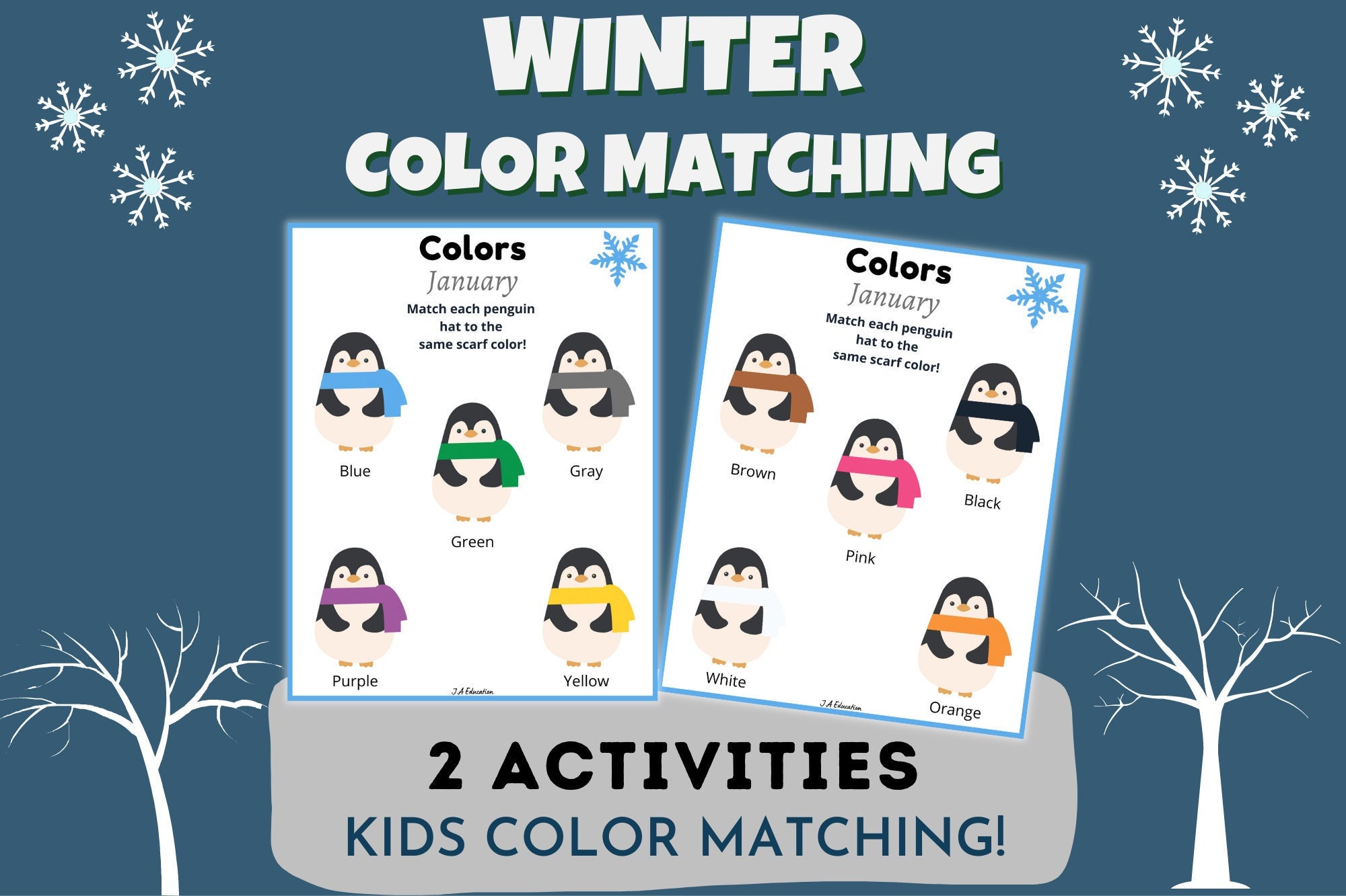Winter Wonderland Printable Color Matching, Toddler Quiet Activity ...