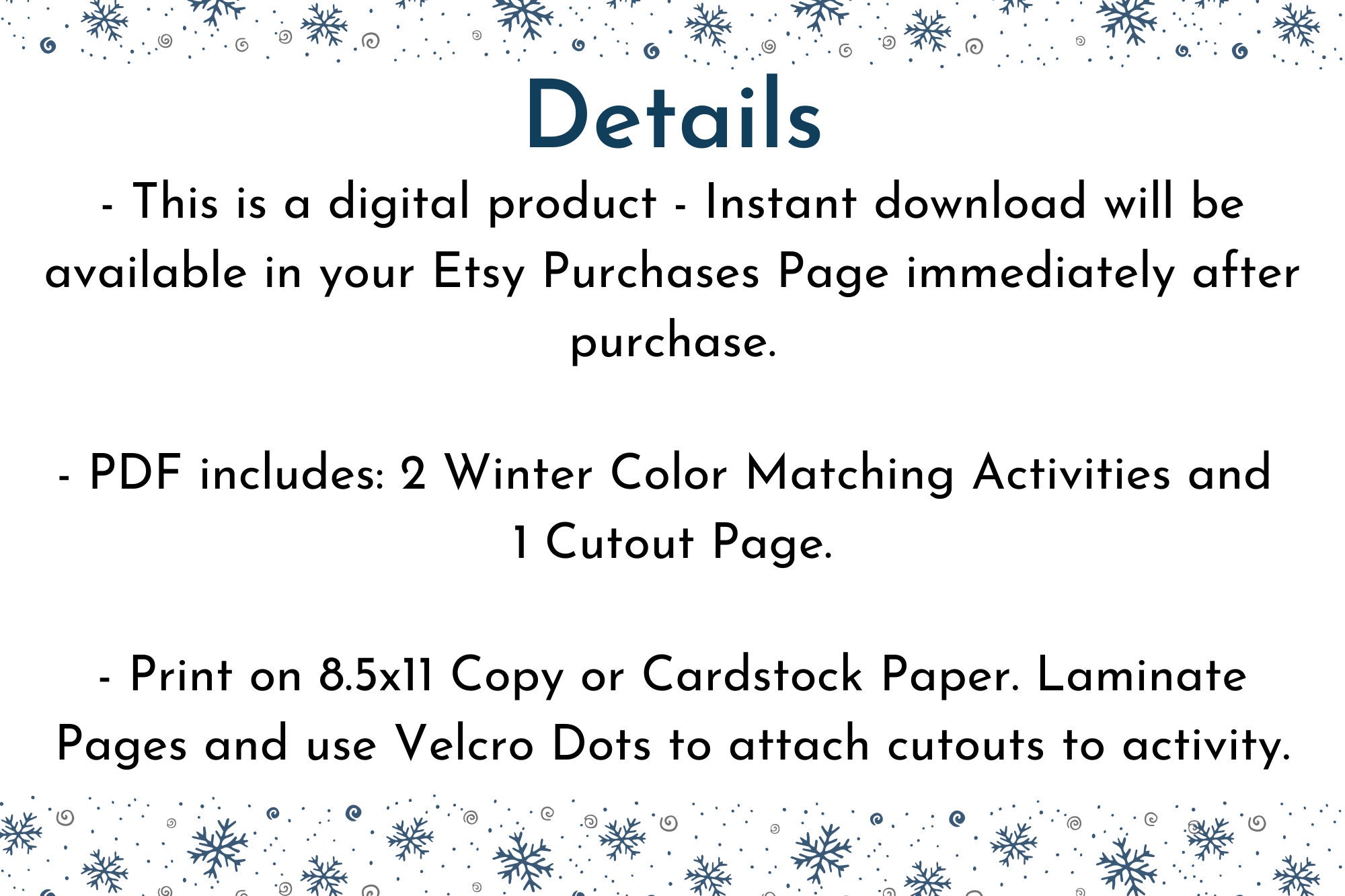 Winter Wonderland Printable Color Matching, Toddler Quiet Activity ...