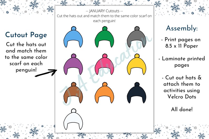 Winter Wonderland Printable Color Matching, Toddler Quiet Activity ...