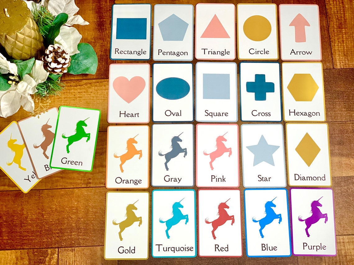 Educational Flashcards Printable Shapes and Colors - Etsy