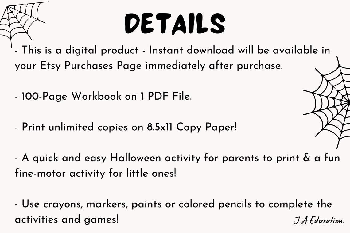100 Halloween Worksheets, Fine Motor Scissor Skills, Printable Learning ...
