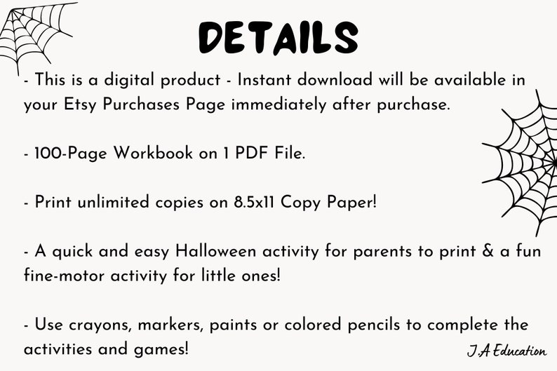 100 Halloween Worksheets, Fine Motor Scissor Skills, Printable Learning ...