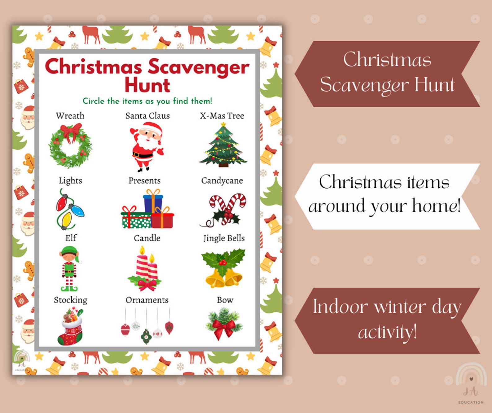 Scavenger Hunt, Christmas Scavenger, Winter Scavenger, Fall Scavenger ...