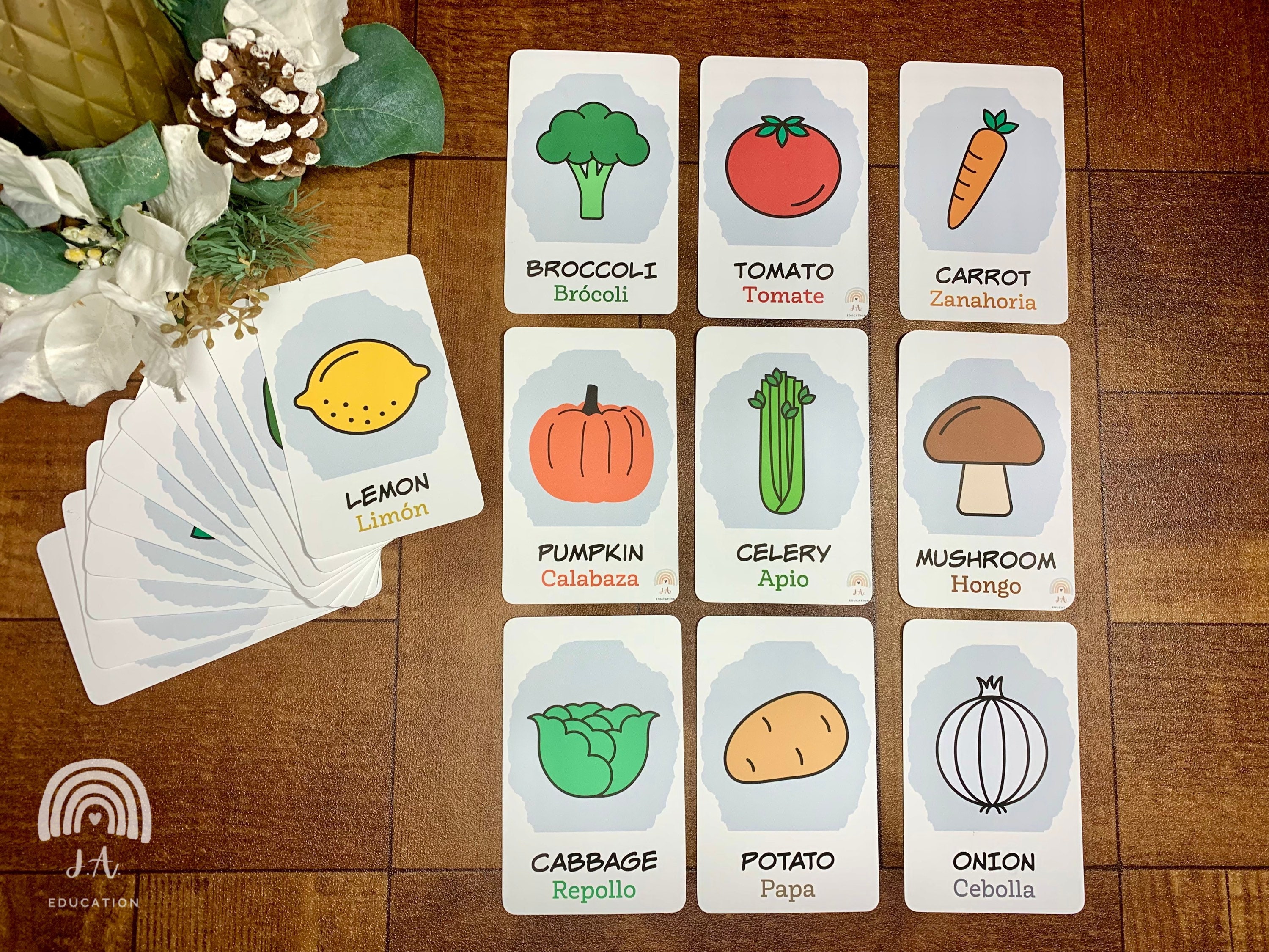 Spanish Printable Montessori Flashcards, Toddler Kids Learning Spanish ...