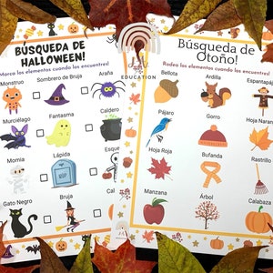 Spanish Halloween Scavenger Hunt, Fall Scavenger Hunt, Toddler ...