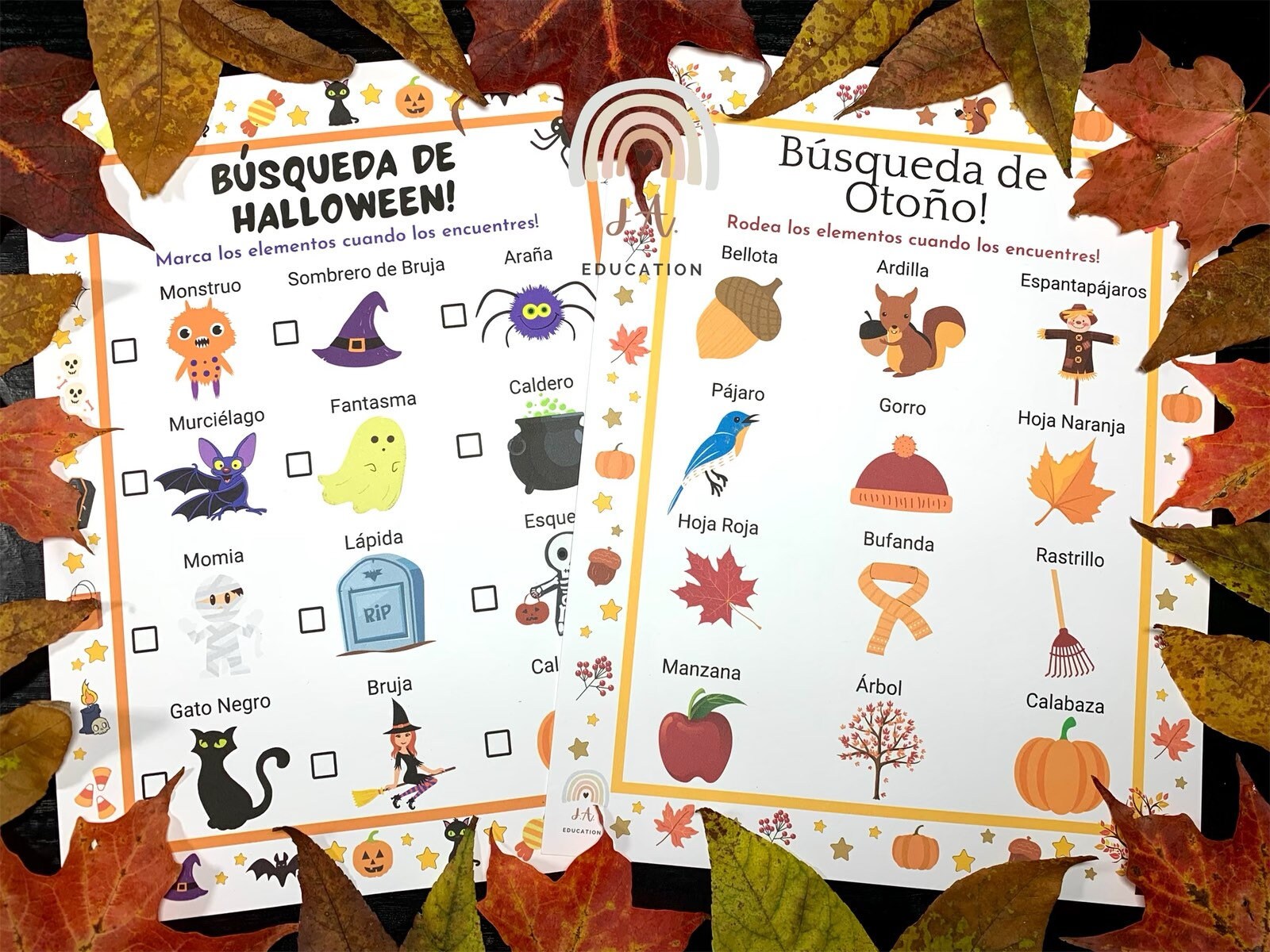 Spanish Halloween Scavenger Hunt, Fall Scavenger Hunt, Toddler ...