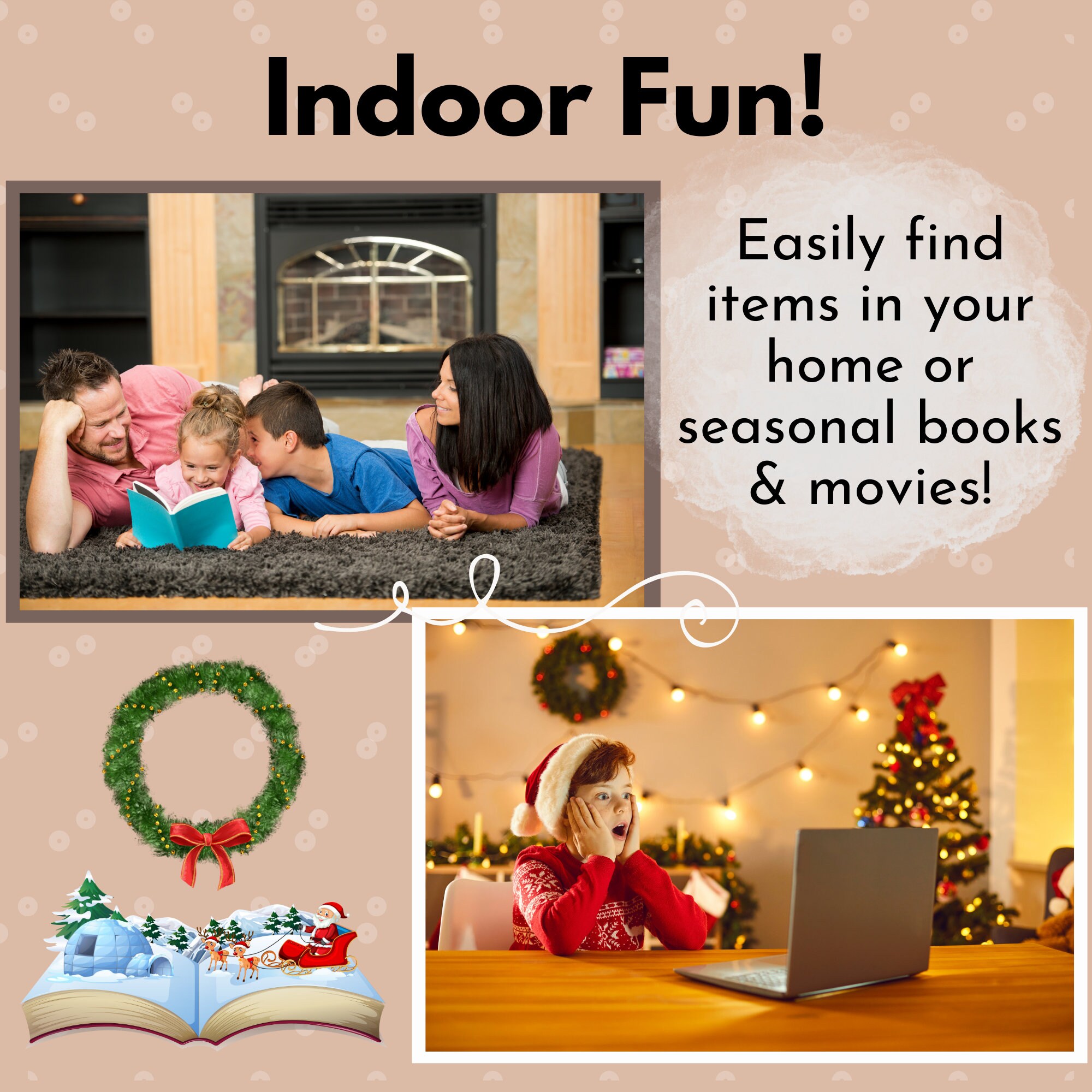 Spanish Printable Scavenger Hunts, Christmas, Winter, Fall, 2 3 4 5 ...