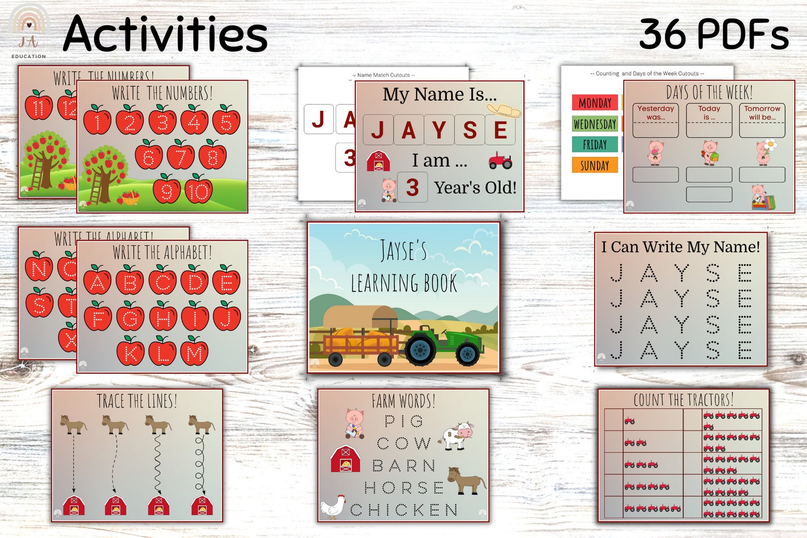 Personalized Farm Busy Book, Printable Toddler Preschool Learning ...