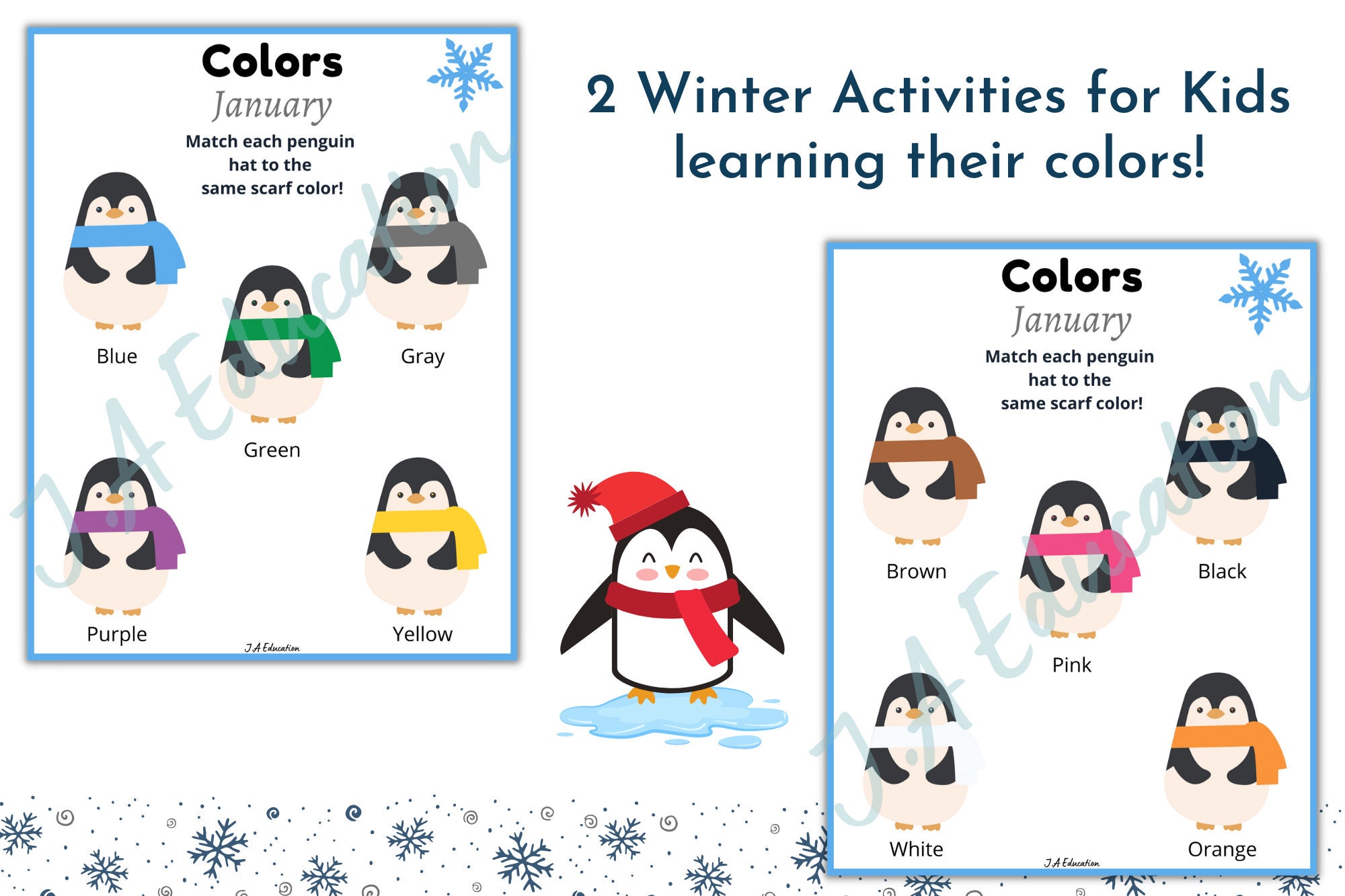 Winter Wonderland Printable Color Matching, Toddler Quiet Activity ...