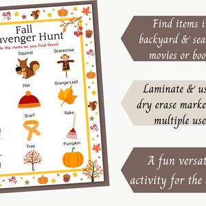 Fall Autumn Scavenger Hunt Printable, Homeschool Printables ...