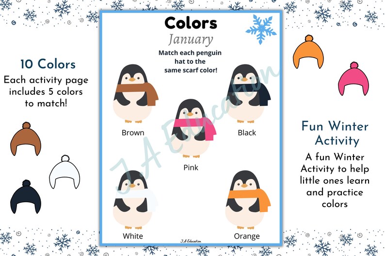 Winter Wonderland Printable Color Matching, Toddler Quiet Activity ...