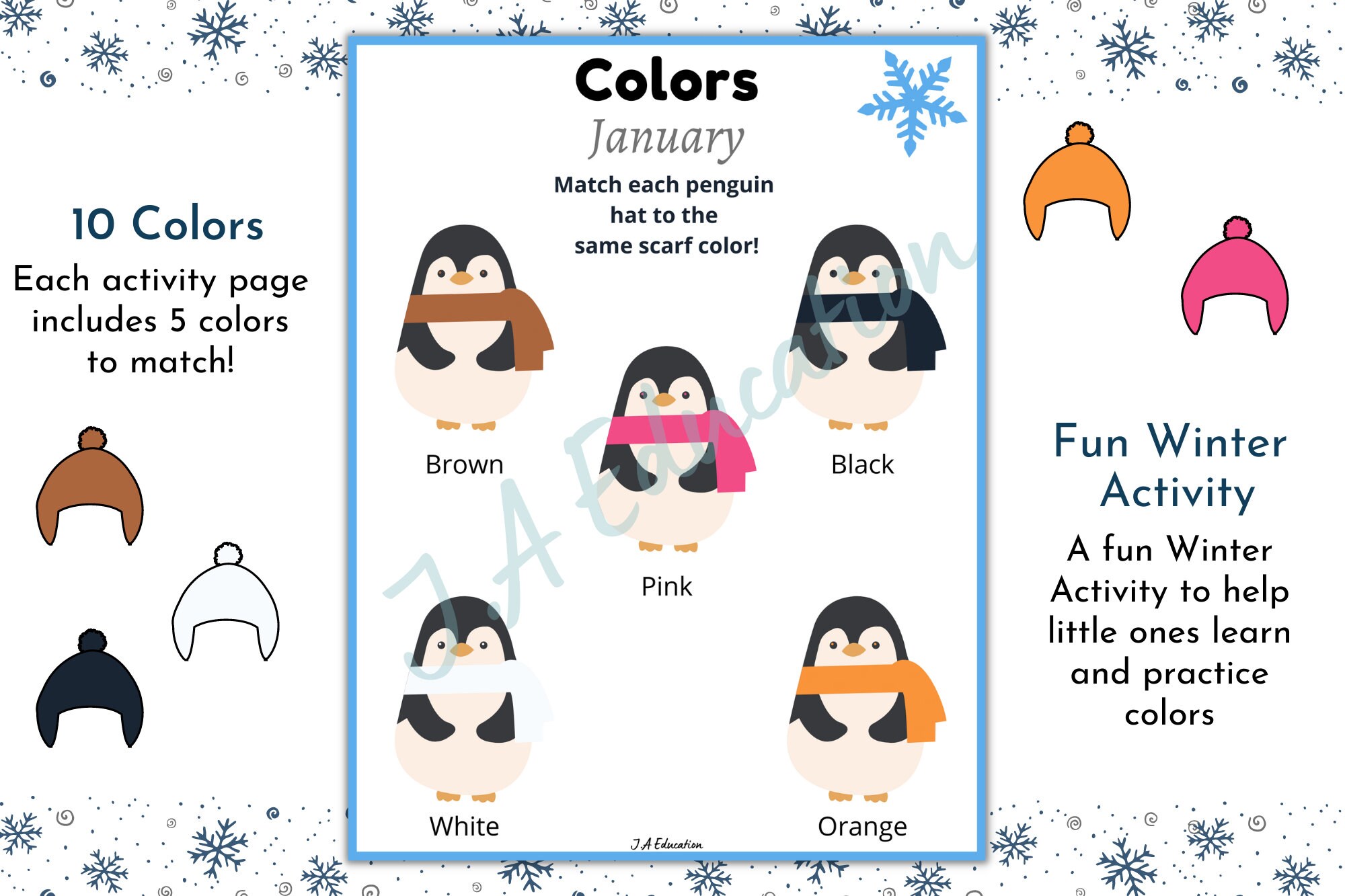 Winter Wonderland Printable Color Matching, Toddler Quiet Activity ...