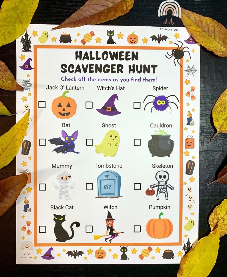 Spanish Halloween Scavenger Hunt, Fall Scavenger Hunt, Toddler ...