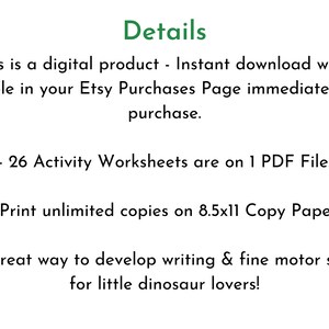 Dinosaur Alphabet Tracing Worksheets, Preschool Printables, Toddler ...