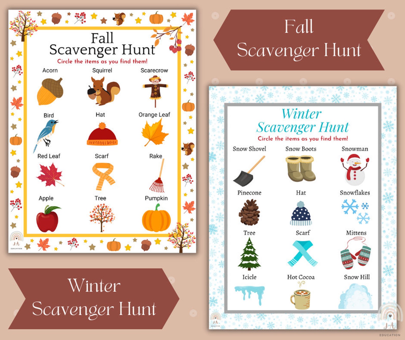 Scavenger Hunt, Christmas Scavenger, Winter Scavenger, Fall Scavenger ...