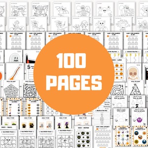100 Halloween Worksheets, Fine Motor Scissor Skills, Printable Learning ...