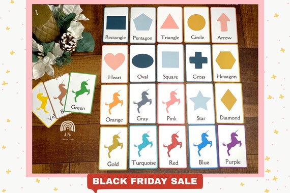 Educational Flashcards Printable Shapes and Colors | Etsy