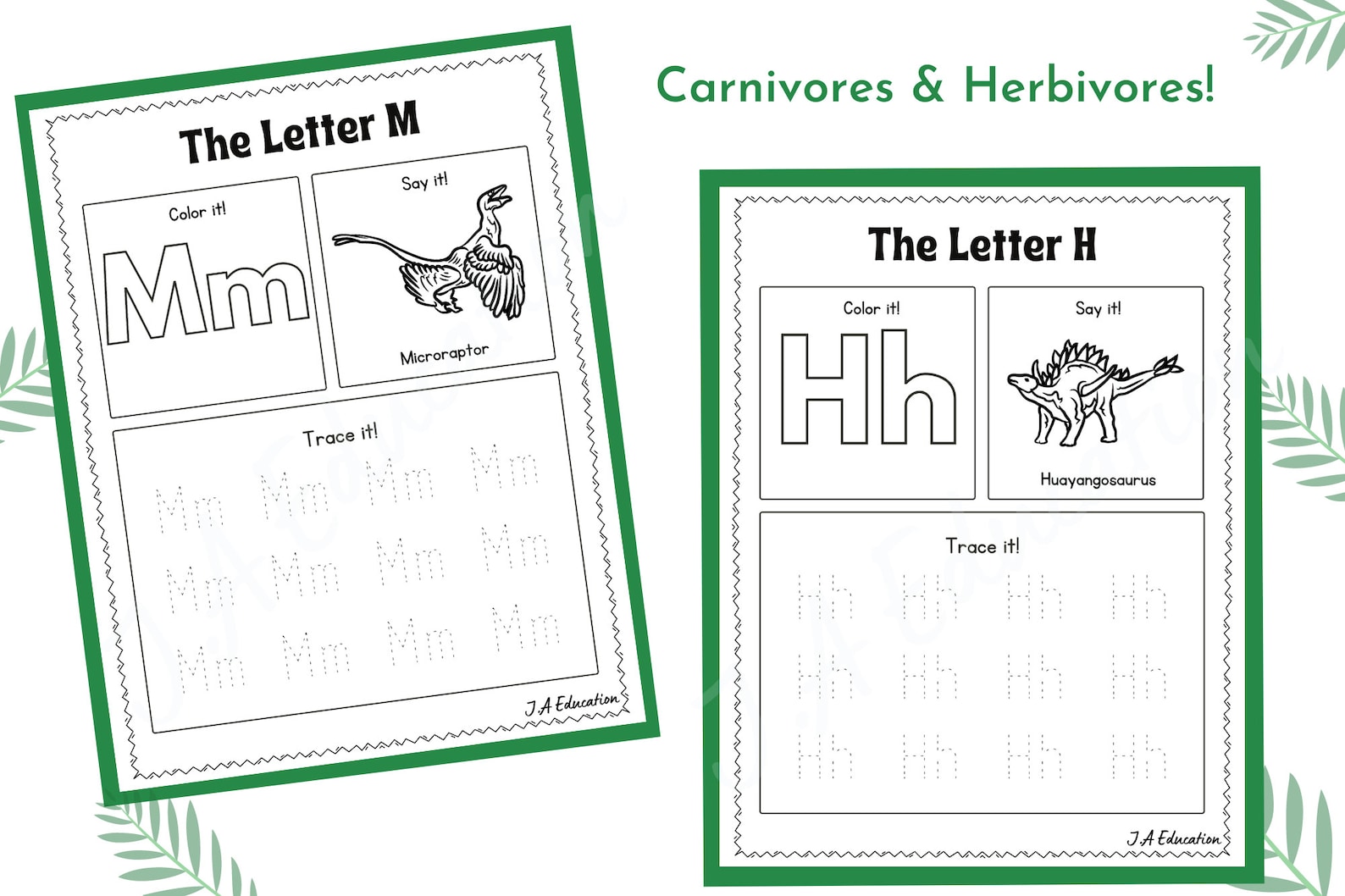 Dinosaur Alphabet Tracing Worksheets, Preschool Printables, Toddler ...