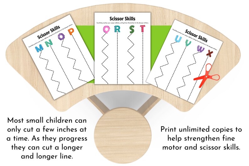 Dinosaur Scissor Skills Printable Activities Preschool and - Etsy