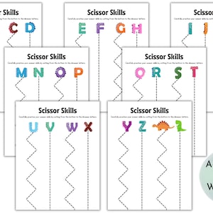 Dinosaur Scissor Skills Printable Activities, Preschool and Toddler ...