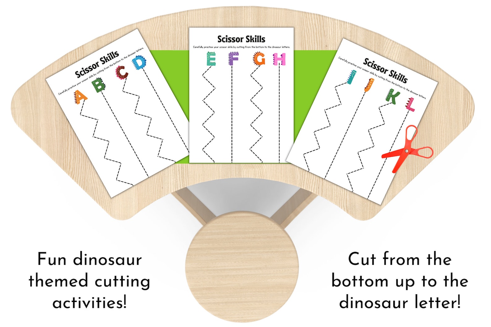 Dinosaur Scissor Skills Printable Activities Preschool and - Etsy