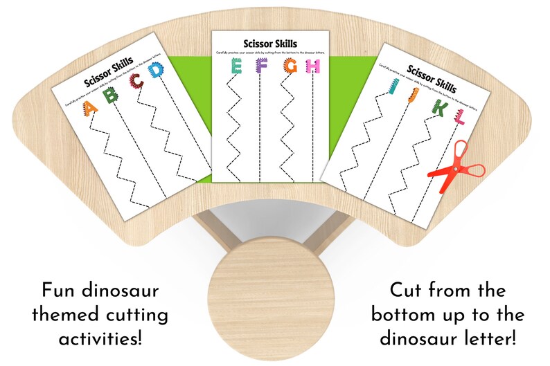 Dinosaur Scissor Skills Printable Activities Preschool and - Etsy