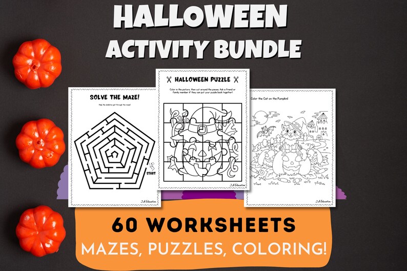 Halloween Activity Book, Printable Kids Games, Toddler Busy Book ...