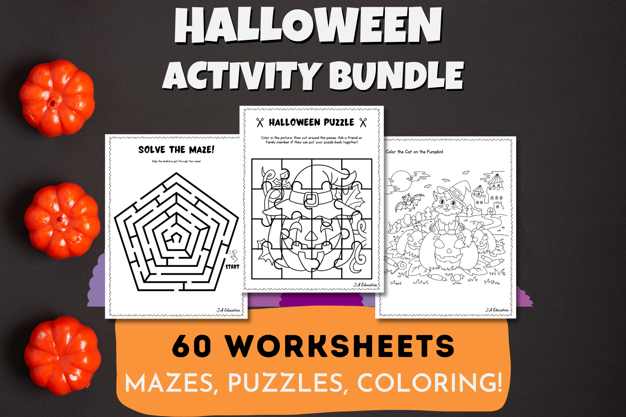 Halloween Activity Book, Printable Kids Games, Toddler Busy Book ...
