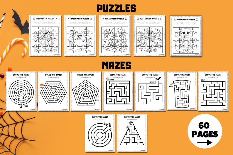 Halloween Activity Book, Printable Kids Games, Toddler Busy Book ...