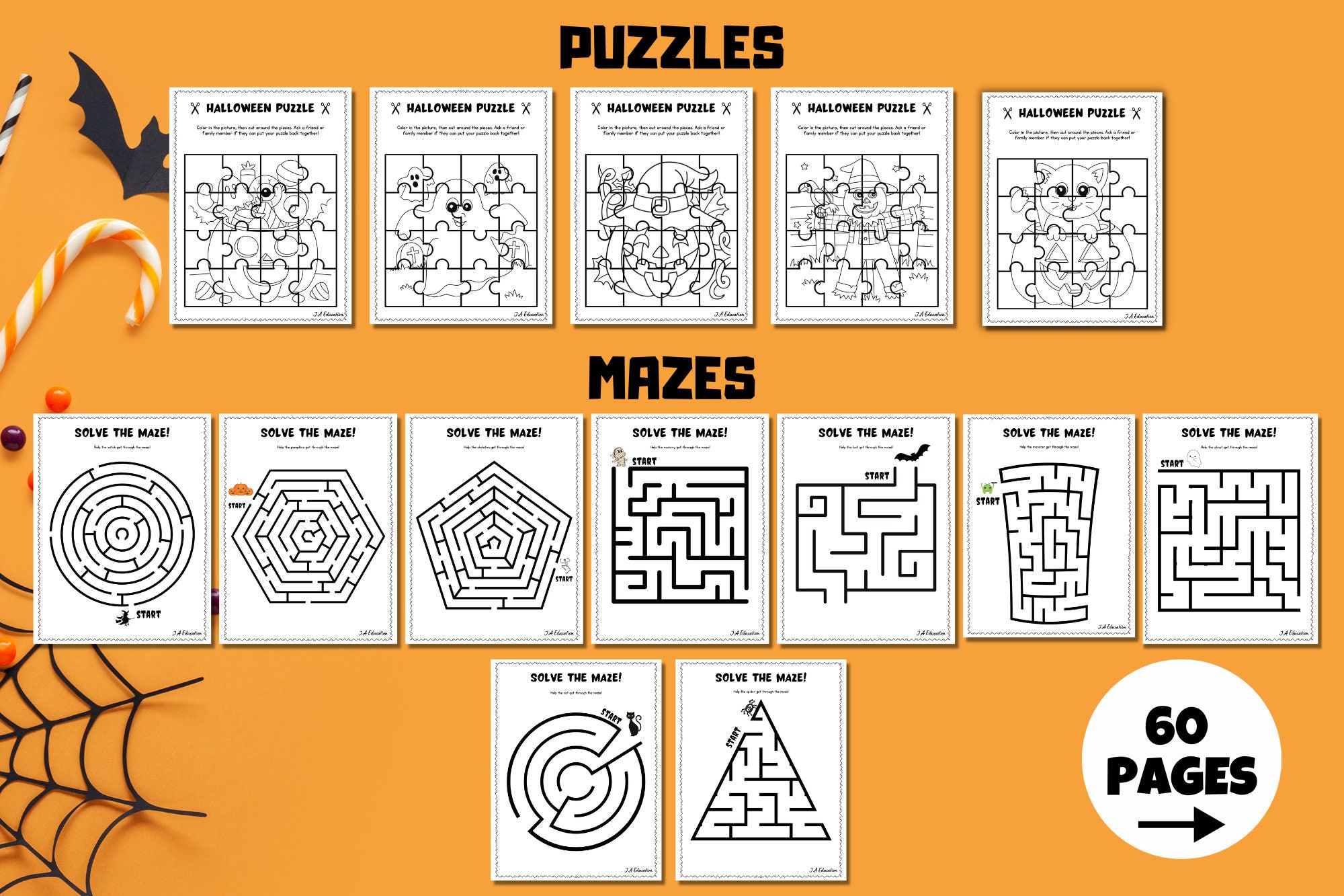 Halloween Activity Book, Printable Kids Games, Toddler Busy Book ...