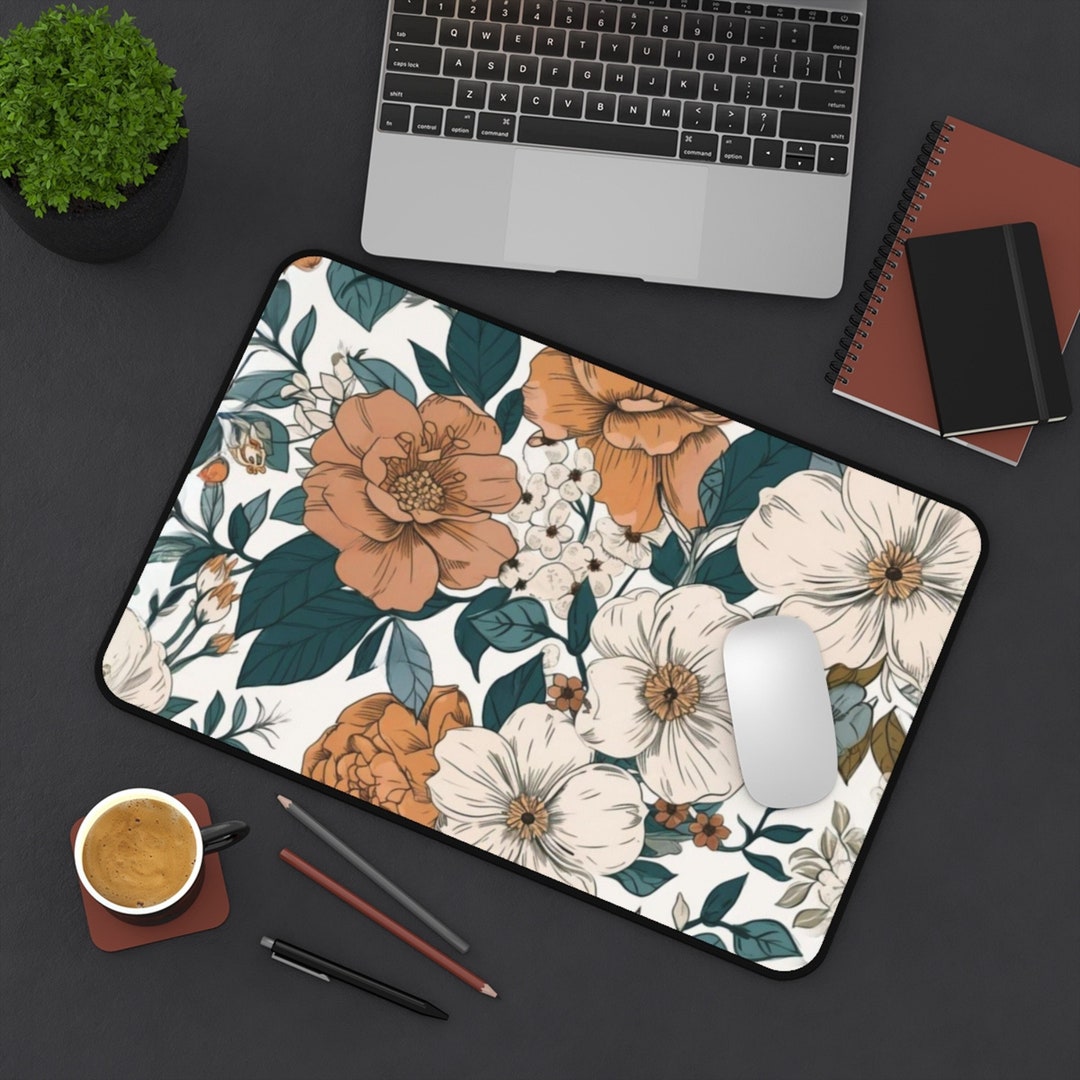 Floral Desk Mat Cottagecore Desk Mat Deskmat Cute Desk Mat Beige Desk ...