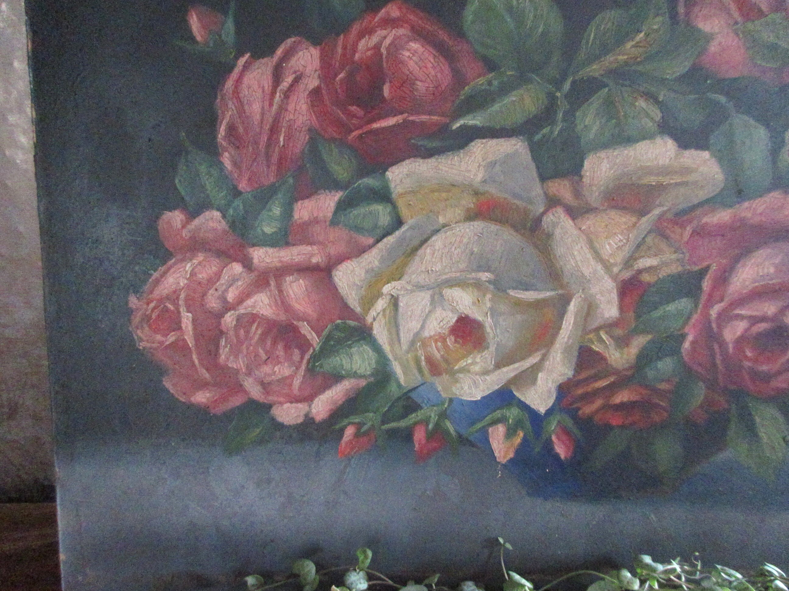 Antique Rose Painting Oil Painting Still Life Roses Bouquet Painting ...