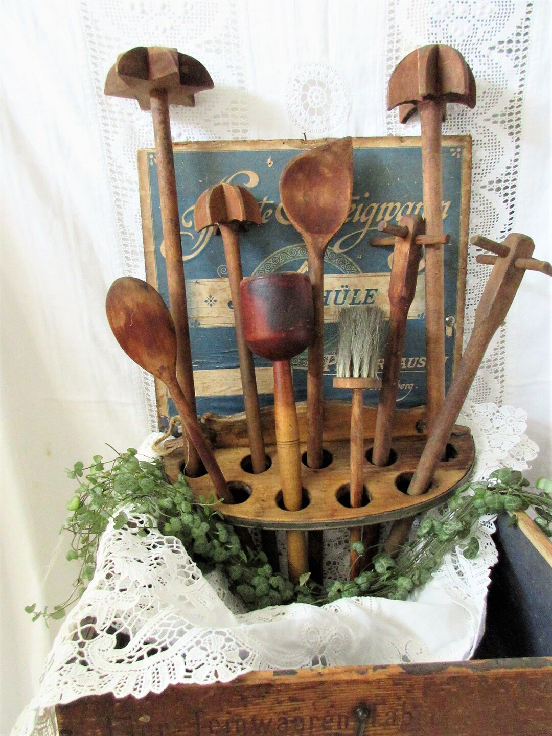 Antique Spoon Board Wall Shelf Wooden Wall Shelf With Wooden Spoons ...