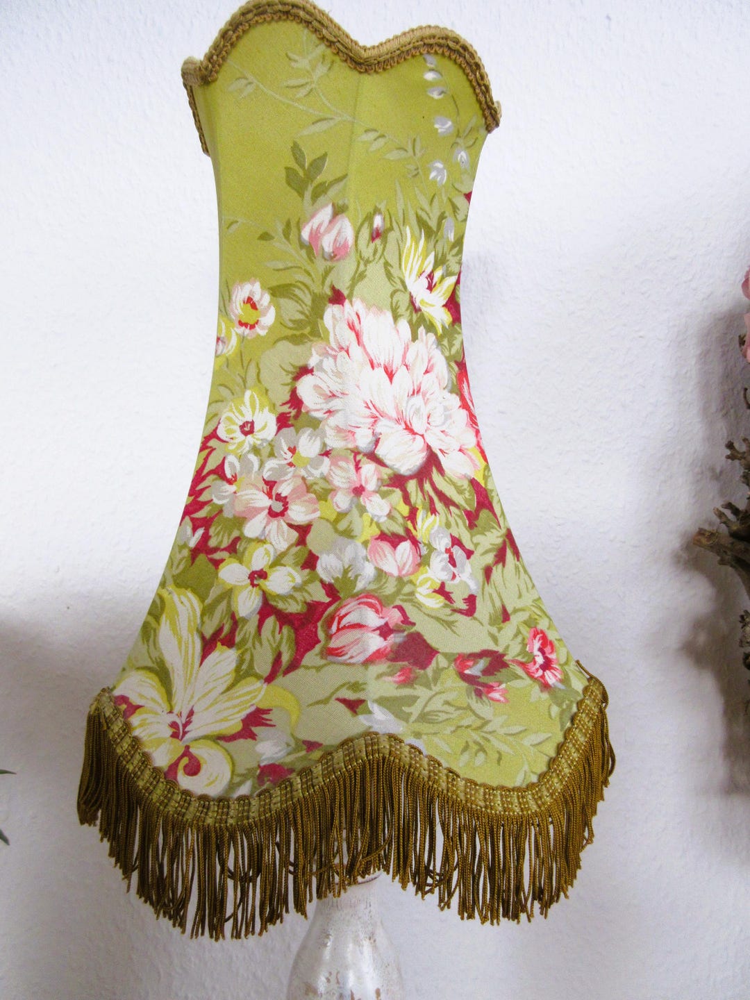 Large Lampshade Antique Fabric Shade Boudoir Shabby French Lampshade ...